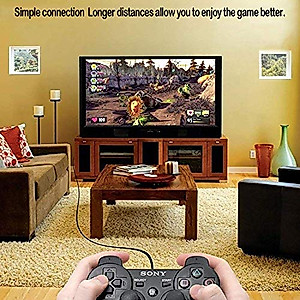 PS2 PS1 PS3 to AV Cable 6ft AV Cable Compatible for Playstation 1 2 3 Replace AV Cable - Black