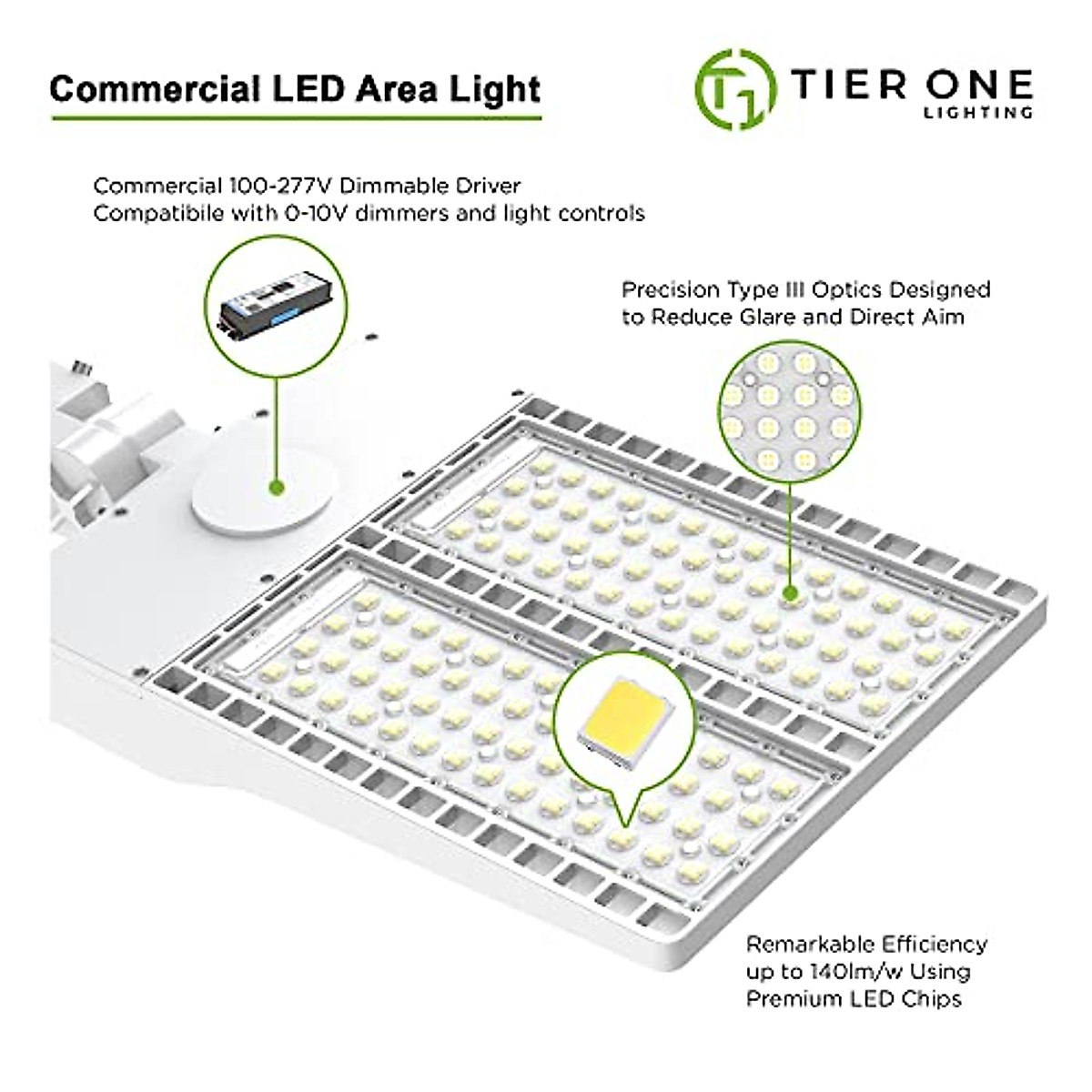 300W LED Parking Lot Light with Dusk to Dawn Photocell Adjustable Slip Fitter Mount LED Shoebox Light for Tennis Court Parking Lot Roadways ETL Certified 0-10V Dimmable 5000K 42000LM White 1PACK