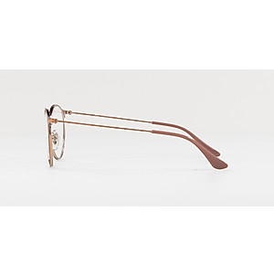 Ray-Ban Rx6378 Round Prescription Eyeglass Frames, Brown on Arista/Demo Lens, 49 mm