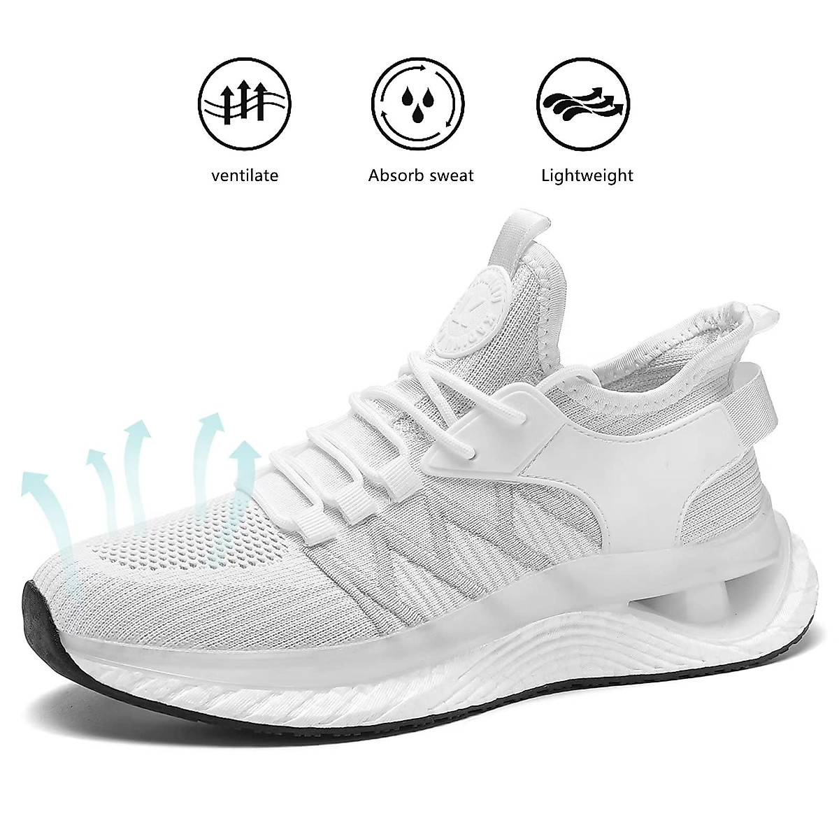 Men's Walking Shoes Fashion Running Lightweight Sneakers Tennis Casual Workout Cross Trainers Zapatillas para Hombre White