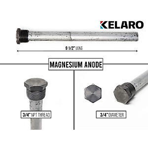 RV Water Heater Magnesium Anode Rod (2-Pack) by Kelaro - Fits Suburban and Mor-Flo Camper Water Heaters