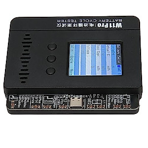 Small Battery Tester, Low Power Plug and Play Supports Dual Operation Mode Battery Cycle Tester 1.8 Inch TFT Screen Professional for Phone Batteries (US Plug)