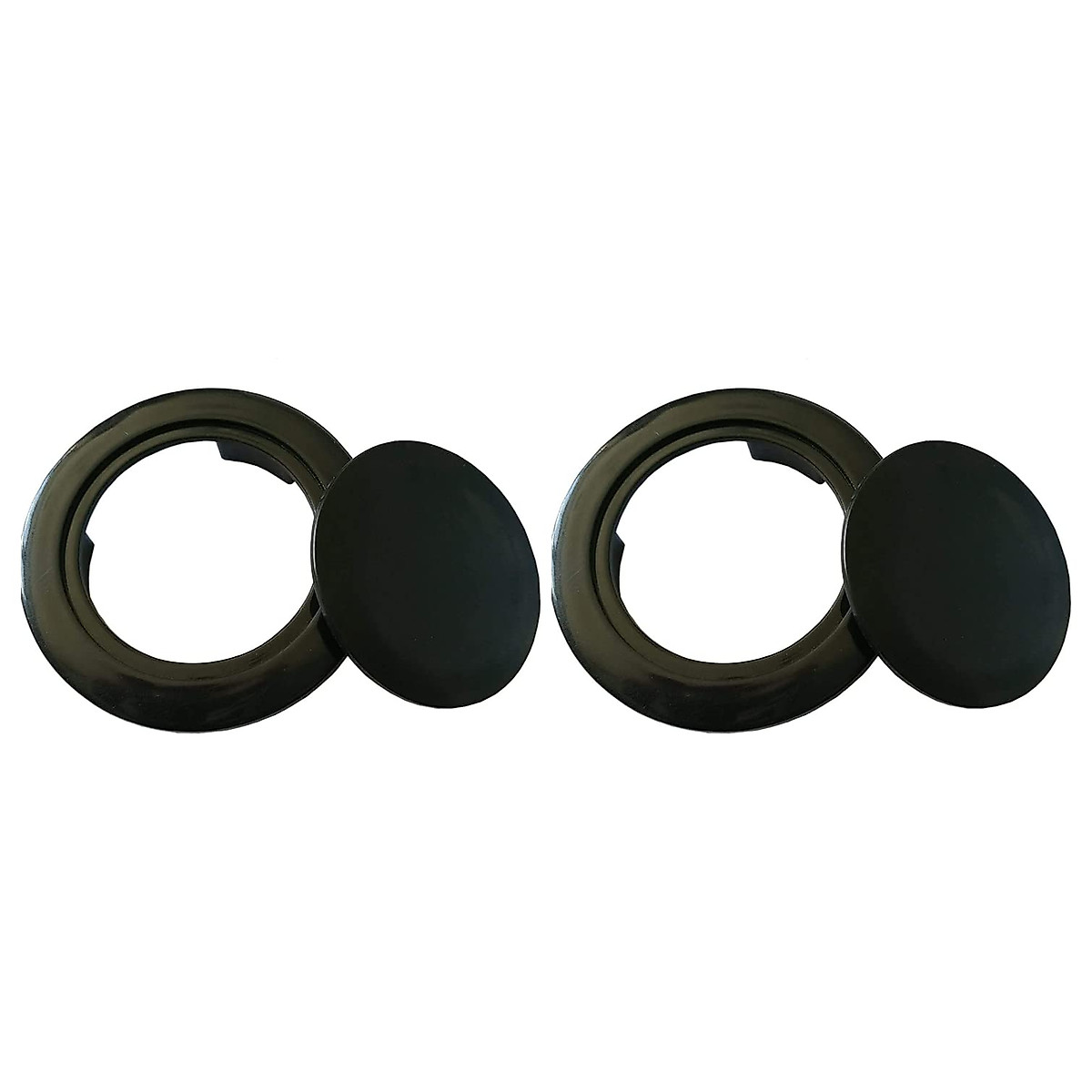 SUQ I OME 2 Sets 2 inch Outdoor Patio Parasol Umbrella Hole Ring Plug and Cap Set, for Parasol Umbrella Table Hole Cover Insert(Black)