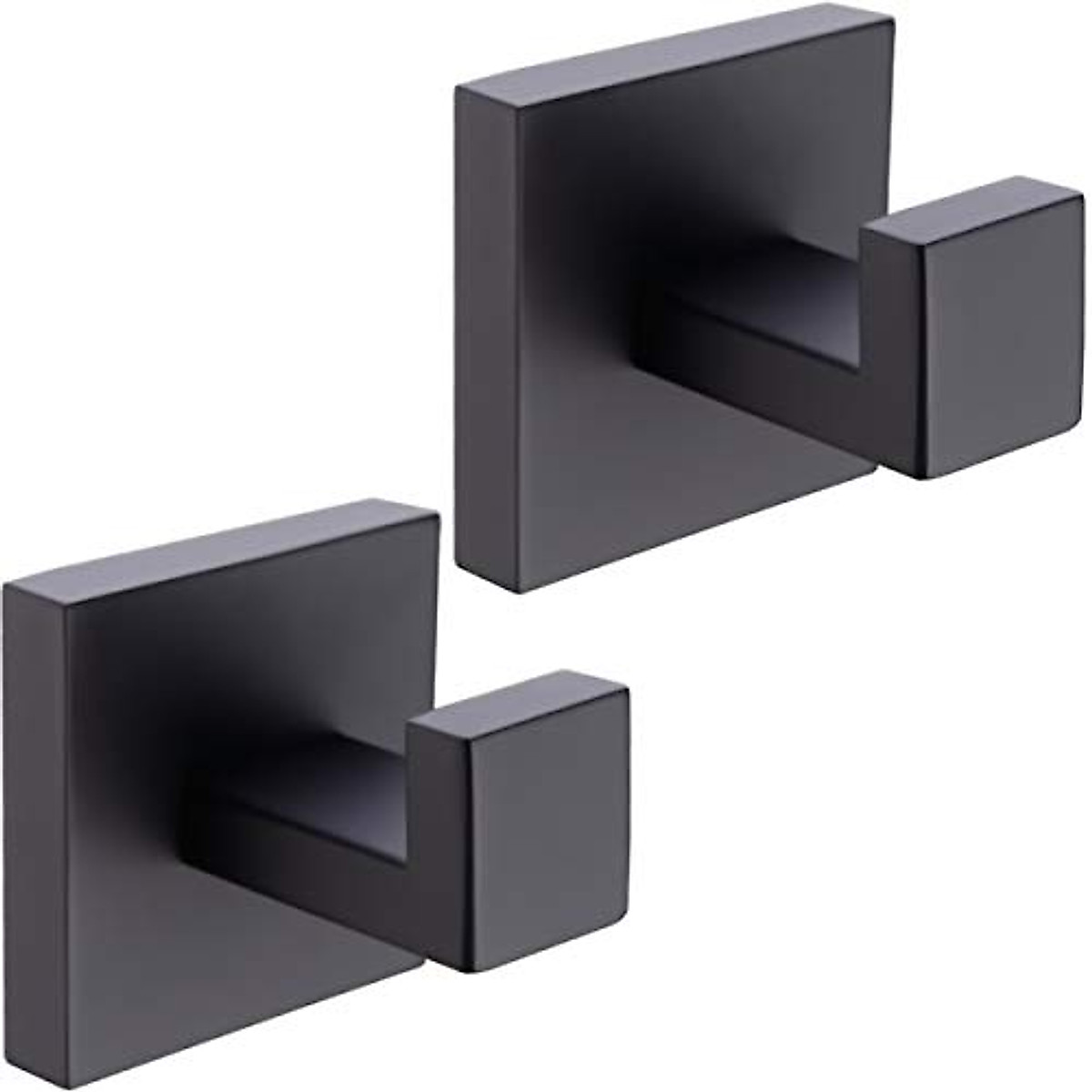 TRUSTMI Matte Black Robe Towel Hook, SUS304 Stainless Steel Bathroom Kitchen Coat Cloth Hanger, Wall Mounted, 2 Pack