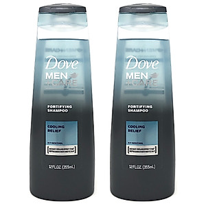 Dove Men + Care Fortifying Shampoo, Cooling Relief Icy Menthol, 12 Ounces (Pack of 2)