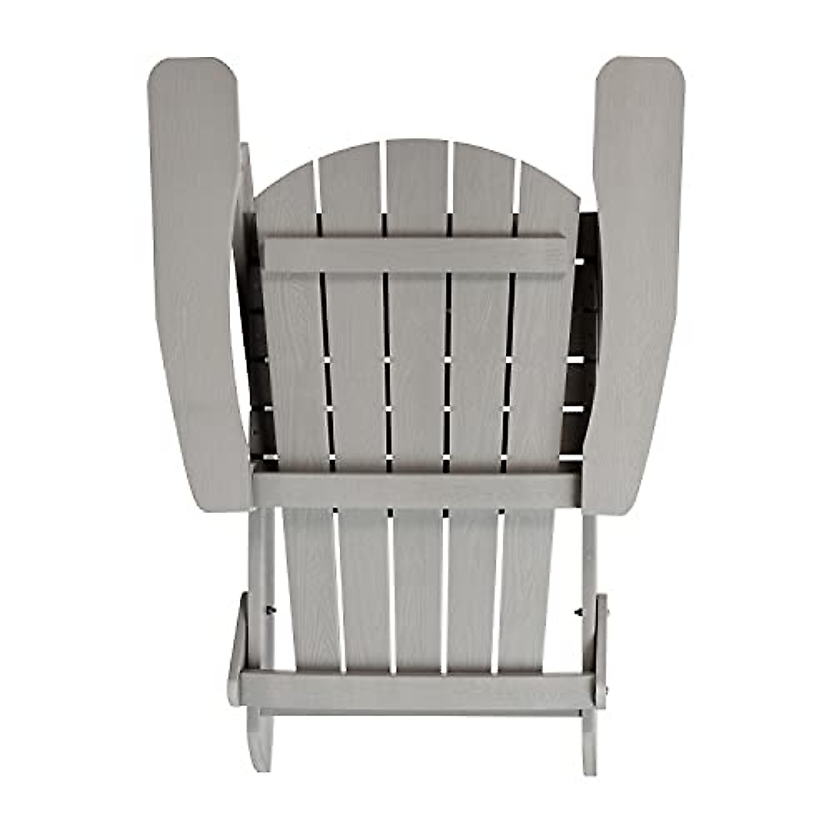 Flash Furniture Charlestown Folding Adirondack Chair - Gray - Poly Resin - Indoor/Outdoor - Weather Resistant - Set of 4