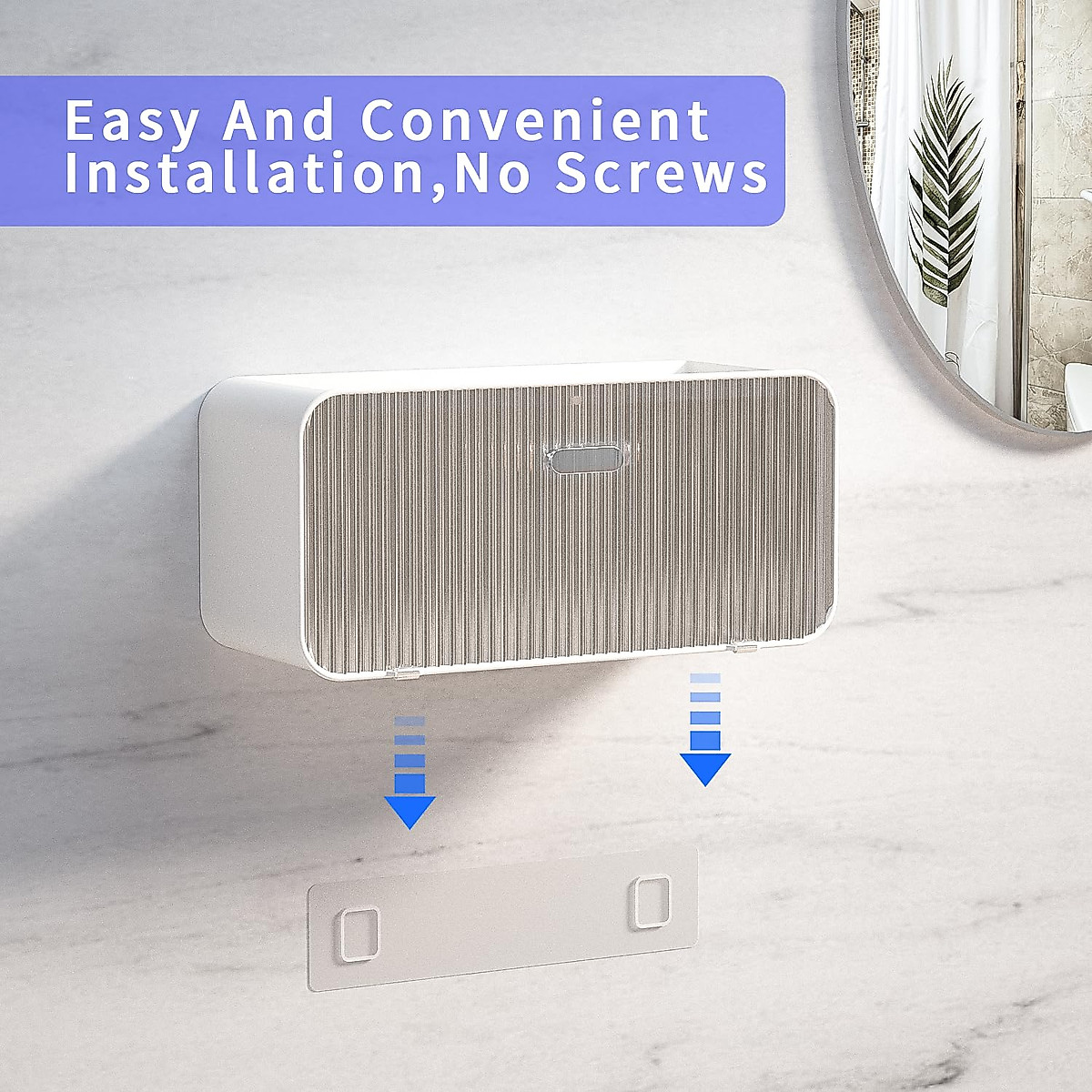 bbveking Over The Toilet Storage, without Drilling or Screwing,Easy Installation.Over toilet Bathroom Organizer Wall Mounting, Space Saver with Lid,Over The Toilet Storage Cabinet (Wall Mount)