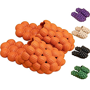 Unisex Lychee Sandals Lychee Slippers Home Shower Beach Slides Stress Relief Massage Slippers for Indoor & Outdoor (XXL, Orange slipper, numeric_10_point_5)