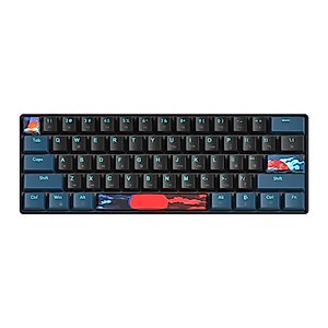 Mosptnspg Protable 60% Percent Gaming Keyboard Mechanical, Mini Compact RGB Backlit 61 Keys Wired Office Keyboard with Red Switch for Mac/Win (Monstor Black/red Switch 61)