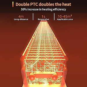 Heater and Fan Combo, Space Heater, Tower Bladeless Fan 2000W High Power With Thermostat, IPX4 Class Bathroom Waterproof/9H Timing/120 Degree Wide Angle Shaking Head, 360 Degree Convection Circulation