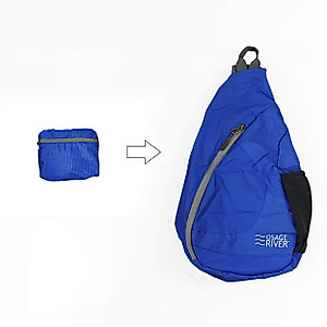 OSAGE RIVER Taber Sling Travel Bag, Foldable Crossbody, Sky Blue