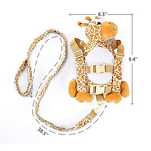 Berhapy 2 in 1 Toddler Leash, Toddler Safety Harness Backpack with Leash, Children's Walking Leash Strap with Backpack, Kid Leash for 1-3 Years Old Boys and Girls (Giraffe)