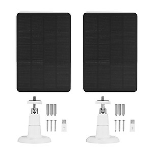 2 Pack Solar Panel for Outdoor Camera Micro USB & USB-C Solar Panel Charger, 5V 6W 4W 3W Solar Panel for Security Camera Fit for Wyze Cam Outdoor Pro V3,Arlo Essential,Blink,Simplisafe,Eufy & More
