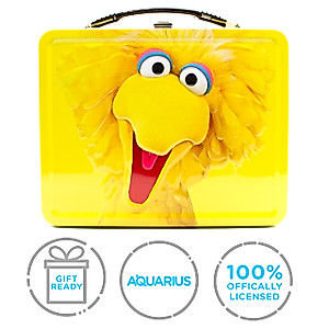 AQUARIUS Sesame Street Big Bird Fun Box - Sturdy Tin Storage Box with Plastic Handle & Embossed Front Cover - Officially Licensed Sesame Street Merchandise & Collectible