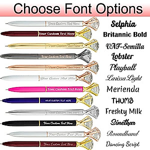 FwSYouMAI 1 PCS Diamond Pen with Crystal,Personalized Pens Bulk with Name Free Engraving,Custom Diamond Ballpoint Pens,Rose Gold Ink Stylus,Gift for Girls,Women,Wedding,Birthdays-Rose Gold