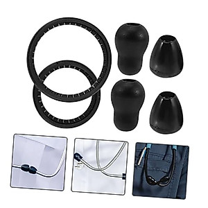OSOLADY 2 Sets Accessories Bell Cover Diaphragm Replacement Medical Parts Ear Tips for Diaphragm for Black