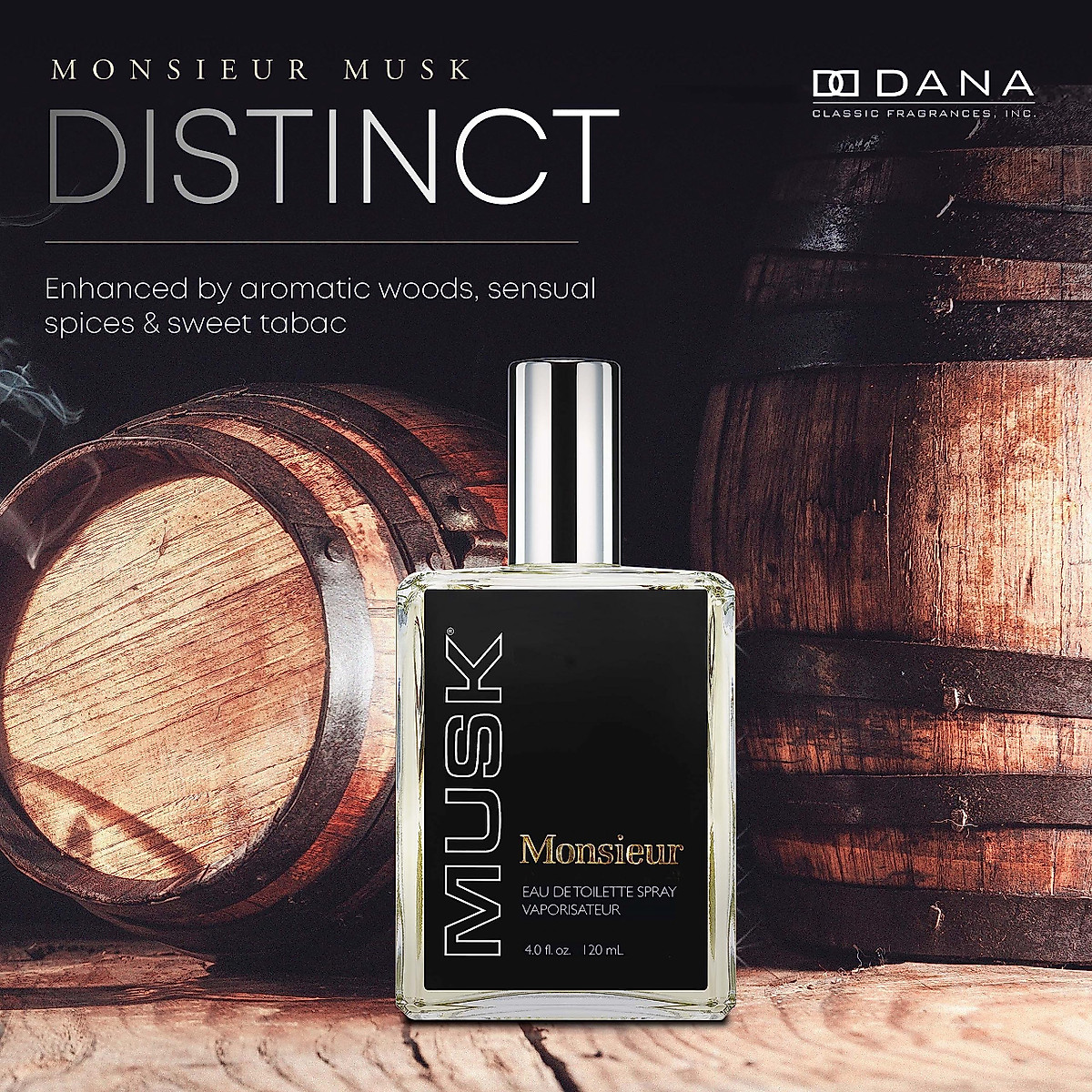 Dana Monsieur Musk EDT Spray Mens Fragrances 4 Oz