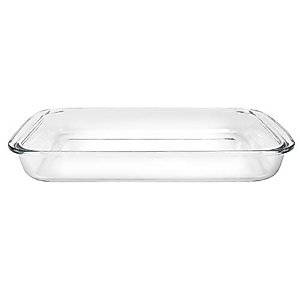 Bovado USA 9" x 13" Inch Glass Oven Baking Dish | High-Grade Borosilicate Glass | 3 Qt Capacity | Nonstick, Dishwasher Safe, Freezer-to-Oven Casserole Pan | No Lid