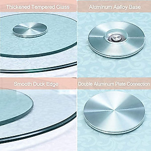 WYFFF Glass Lazy Susan Turntable 36 Inches, Aluminum Alloy Bearing, Silent/Smooth/not Easy to Dump, Round Decorative Rotating Tray, for Dining Table
