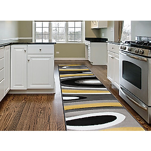 Rugshop Abstract Contemporary Modern Runner Rug 2' x 7'2" Yellow