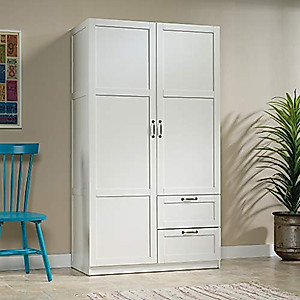 Sauder Large Storage Cabinet, Soft White Finish