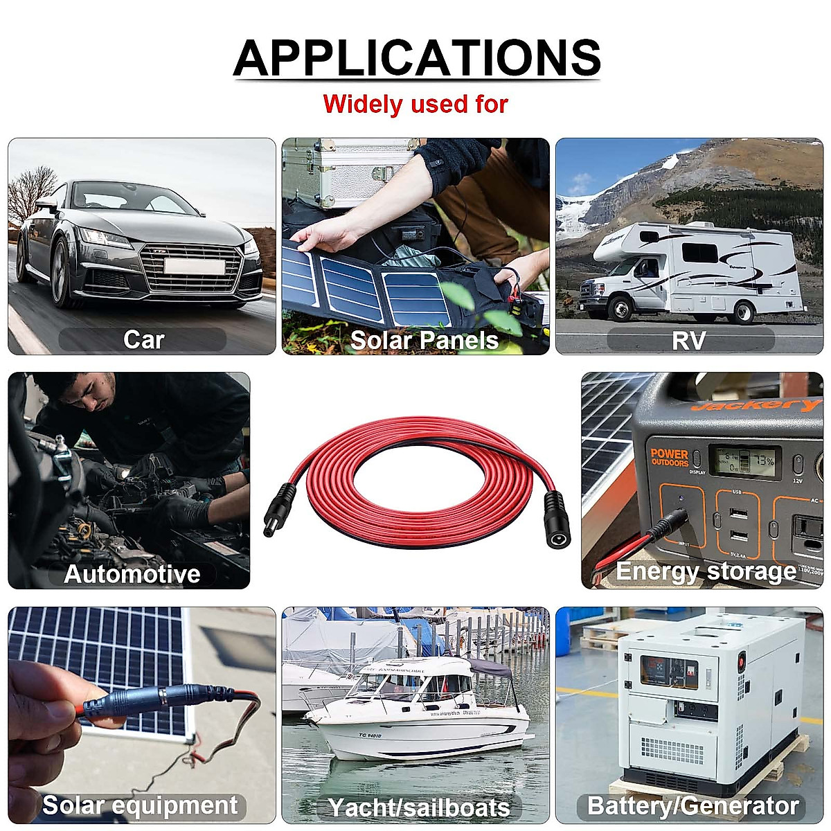 10ft 14AWG 12V DC Extension Cable DC 2.1mm x 5.5mm 5521 Power Supply Adapter Flat Extender Cord,Female to Male Wire for CCTV Security Camera,IP Network Camera,DVRs and More Devices