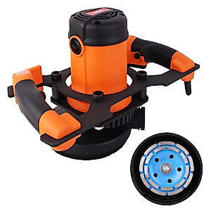 BOYIKSH Concrete Grinder, GJ1251, 5" Low-Vibration Concrete Surfacing Renovation Sander with Dust Extraction Tube, Edging Capacity, 1800W 120V 60Hz