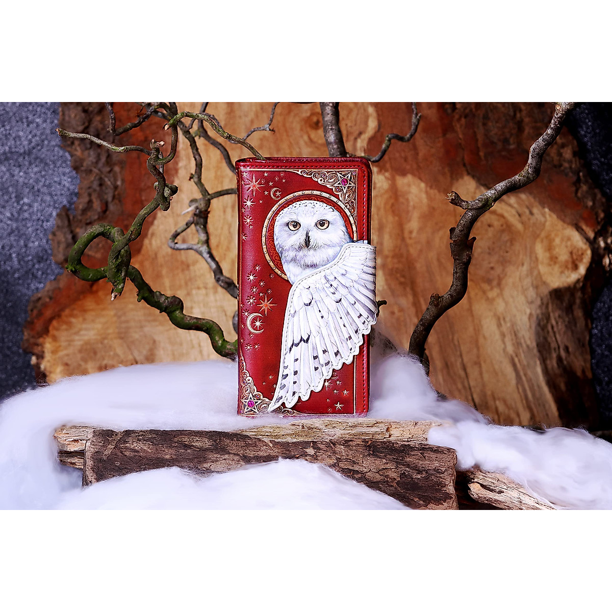 Nemesis Now Embossed Purse, Gothic Wallet, 18.5cm - Snowy Owl