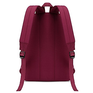 abshoo Lightweight Casual Unisex Backpack for School Solid Color Boobags (Red)