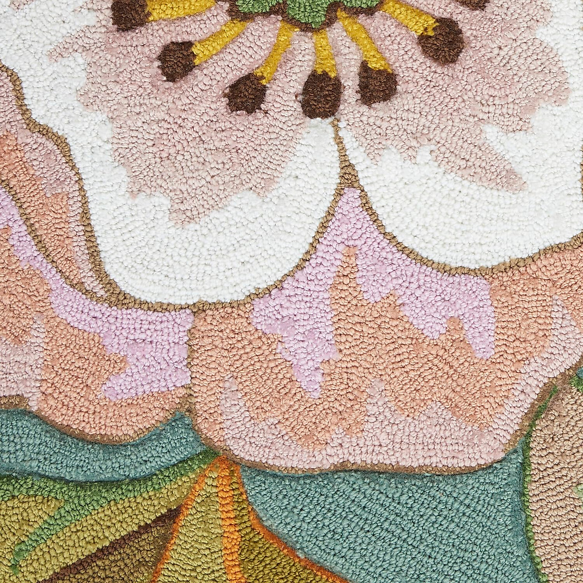 Nourison Fantasy Aqua 3'6" x 5'6" Area-Rug, Modern, Floral, Bed Room, Living Room, Dining Room, Kitchen, Easy washing, Non Shedding, (4' x 6')