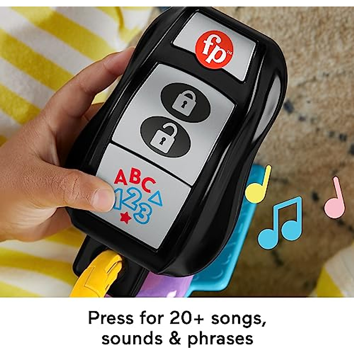 Fisher-Price Baby Travel Toy Laugh & Learn Play & Go Activity Keys with Learning Music, Teether & Mirror for Infants Ages 6+ Months