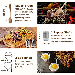 ROMANTICIST 15PC Professional Griddle Accessories Set with Smash Burger Press, Stainless Steel Grill BBQ Spatula Set, Complete Flat Top Grill Tools Kit for Men Women Indoor/Outdoor Hibachi Grilling