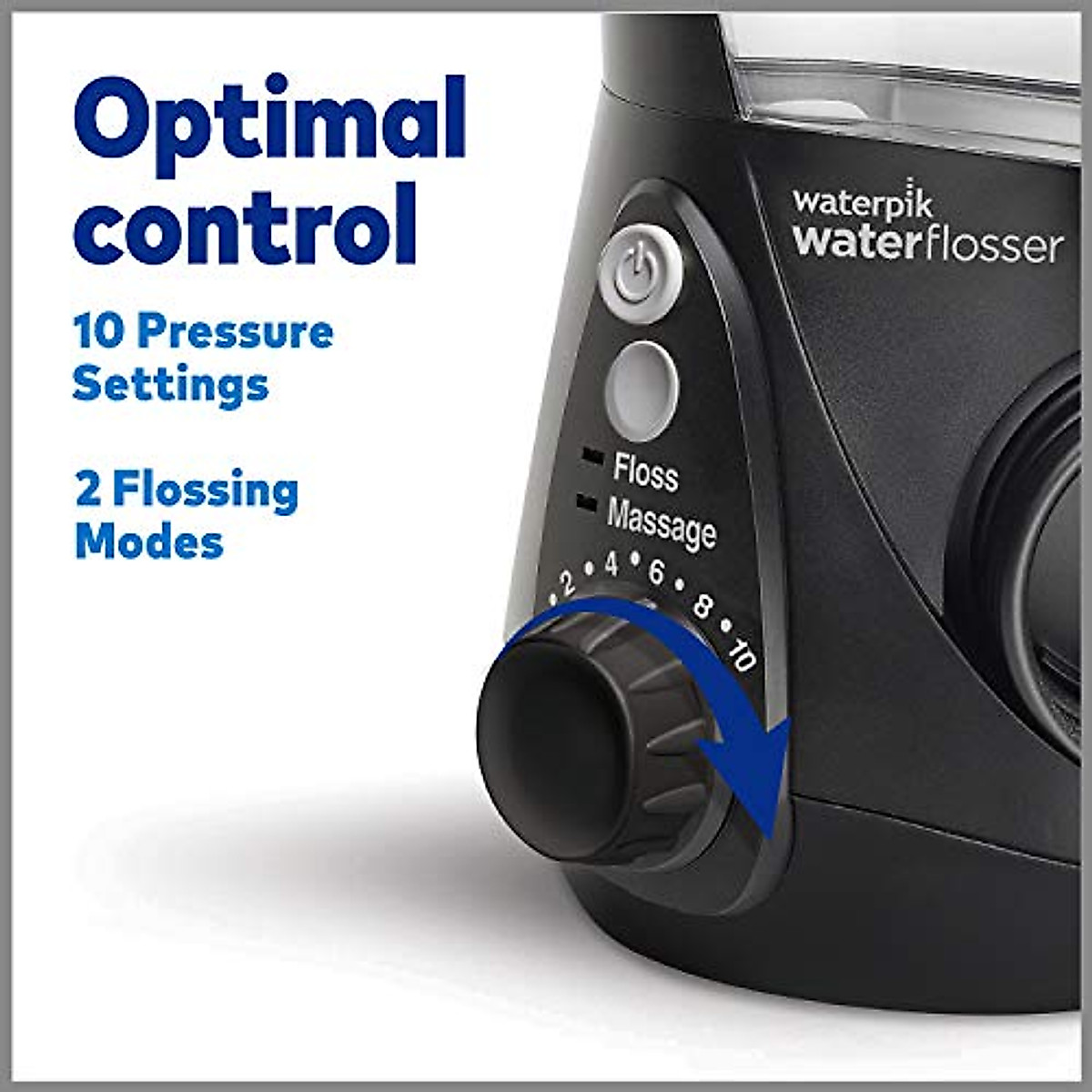 Waterpik Aquarius Water Flosser Professional For Teeth, Gums, Braces, Dental Care, Electric Power With 10 Settings, 7 Tips For Multiple Users And Needs, ADA Accepted, Black WP-662