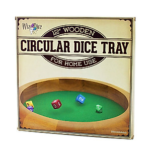 Wiz Dice 12-inch Felt-Lined Wooden Dice Trays (Round)