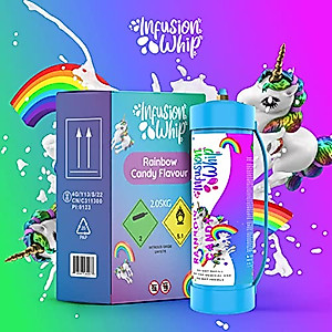 InfusionWhip Whipped Cream Chargers, 3.3L Tanks, 2000g Whip Cream Charger Cylinder, Single Cylinder (Rainbow Candy)