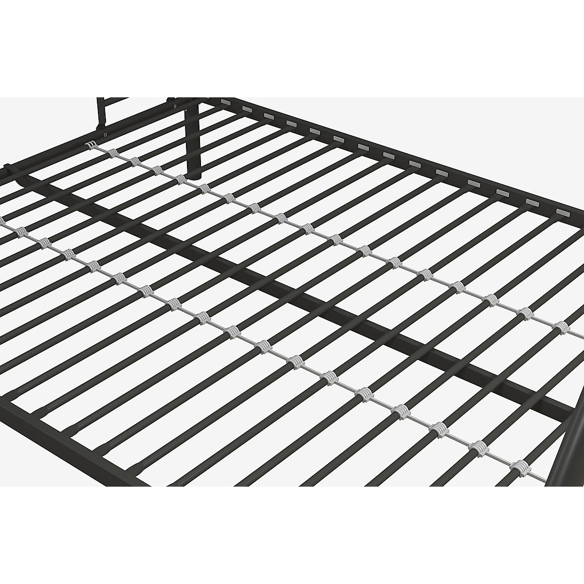 DHP Twin-Over-Full Bunk Bed with Metal Frame and Ladder, Space-Saving Design, Black