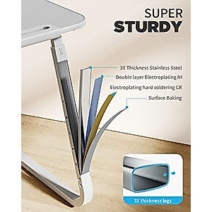 SAIJI TV Tray Table - Heavy Duty Large TV Dinner Tables, Premium TV Trays for Eating on Couch & Sofa, Tilt & Height Adjustable Laptop Table, Bedside Table, Small Table, TV Table with Cup Holder