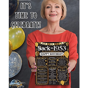 71st Birthday Party Decorations for 71st Birthday (Seventy-one) - Remembering The Year 1953 - Party Supplies - Gifts for Men and Women Turning 71 - Back In 1953 Birthday Card 11x14 Unframed Print