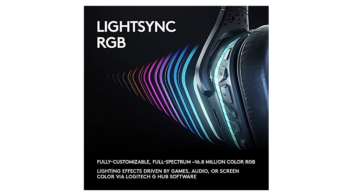 Logitech G935 Wireless DTS:X 7.1 Surround Sound LIGHTSYNC RGB PC Gaming Headset - Black, Blue ...