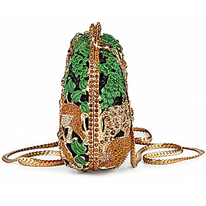 Rhinestone Crystal Evening Clutch Bag Animal Pattern Designer Purses for Women