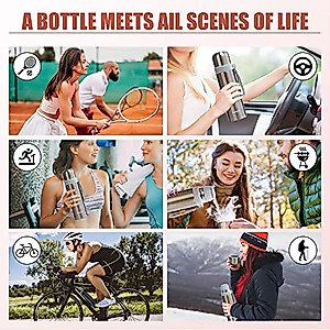 Stainless Steel Thermos Bottle, Supkit 17oz Thermos for Hot Drinks, BPA Free, Insulated Cup Keep Hot & Cold for Hours, Perfect for Biking, Camping, Office, Car or Outdoor Travel (Gold)