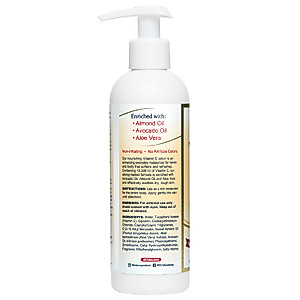 De La Cruz Vitamin E Lotion for Dry Skin with 12,000 IU - Moisturizing Body Lotion for All Skin Types - Made in USA, 8 FL OZ.
