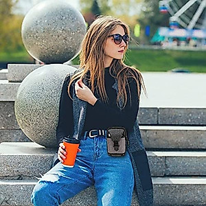 Phooyeejoon Universal Belt Cell Phone Holster, Belt Clip Phone Cover Utility Phone Waist Belt Bag Hip Wallet Pouch for 7'' Smartphone, Nylon Canvas Construction