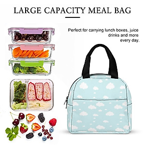 Clouds Lunch Bag for Women Men, Insulated Meal Bag, Lunch Tote Bag for Work Outdoor