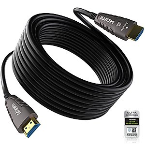 Adoreen 8K Fiber Optic HDMI 2.1 Cable 50 Feet-15 Meter（Certified） Active Optical HDMI Cord for 8K@60Hz 4K@120Hz 2K@240Hz Dynamic HDR eARC HDCP2.2&2.3 4:4:4 3D,Compatible PS5/PS4,Ultra HD TV
