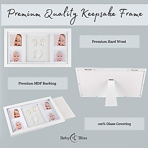 BABY BLISS Baby Hand and Footprint Keepsake Kit - Baby Prints Photo Frame for Newborn Boys and Girls – Nursery Memory Art Kit - Dog and Cat Paw Clay Print Kit for Pet Parents