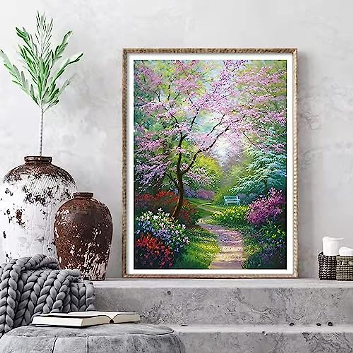 Eiazuiks Diamond Painting Kits for Adults, Landscape 5D DIY Diamond Art Kits Full Drill Diamond Dots for Gift Wall Decor and Relaxation Gem Arts 12x16 inch