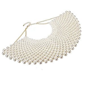 Jerollin Chunky CCB Resin Beads Chain Choker Statement Necklace Women Fashion Jewelry White