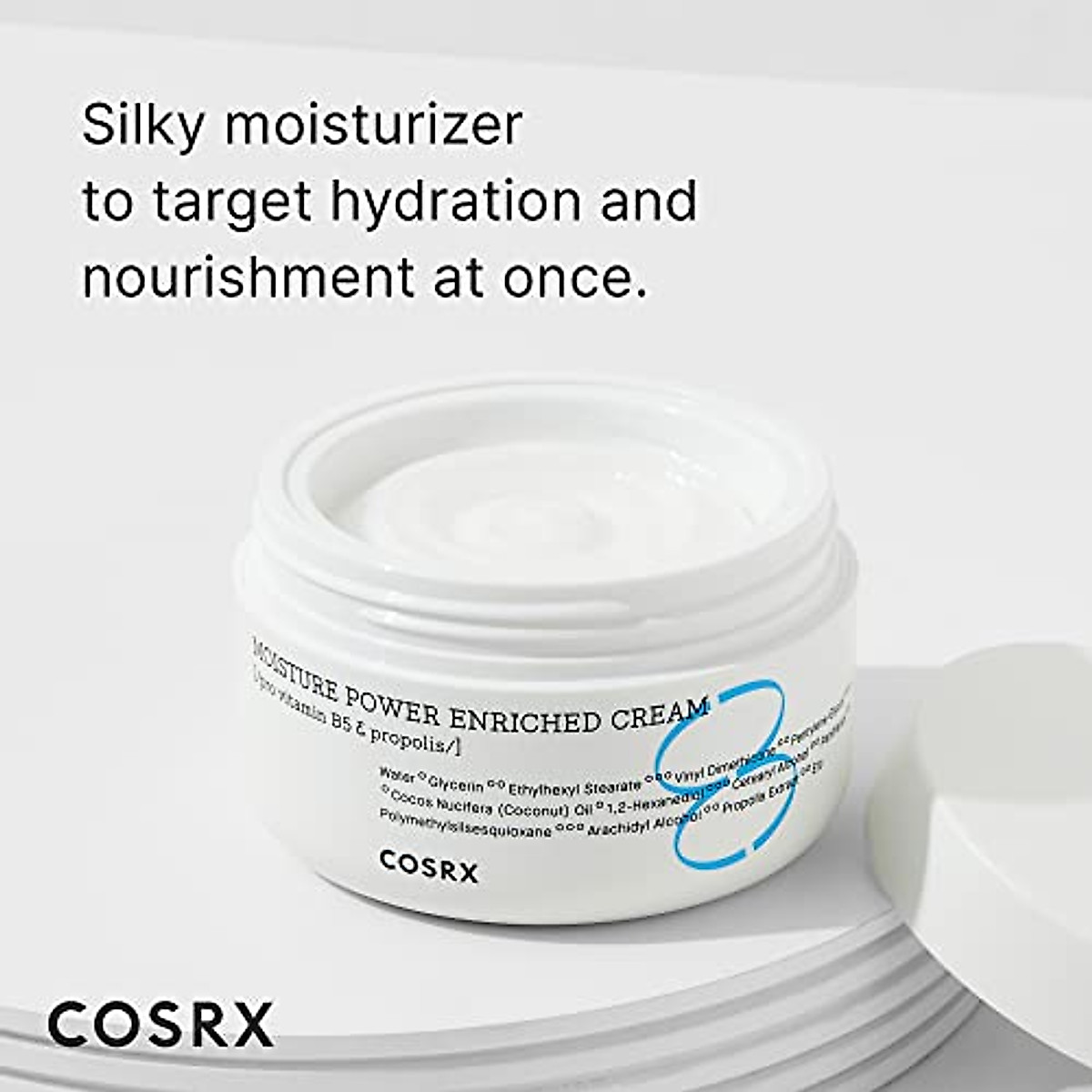 COSRX Rich Face Moisturizer for Day & Night with Pro Vitamin B5 (D Panthenol), Hydrium Moisture Power Enriched Cream, 50ml / 1.69 fl.oz | Propolis Extract, Ceramide, Hyaluronic Acid | Long Lasting Hydration for Dry, Sensitive Skin | Not Tested on Animals,