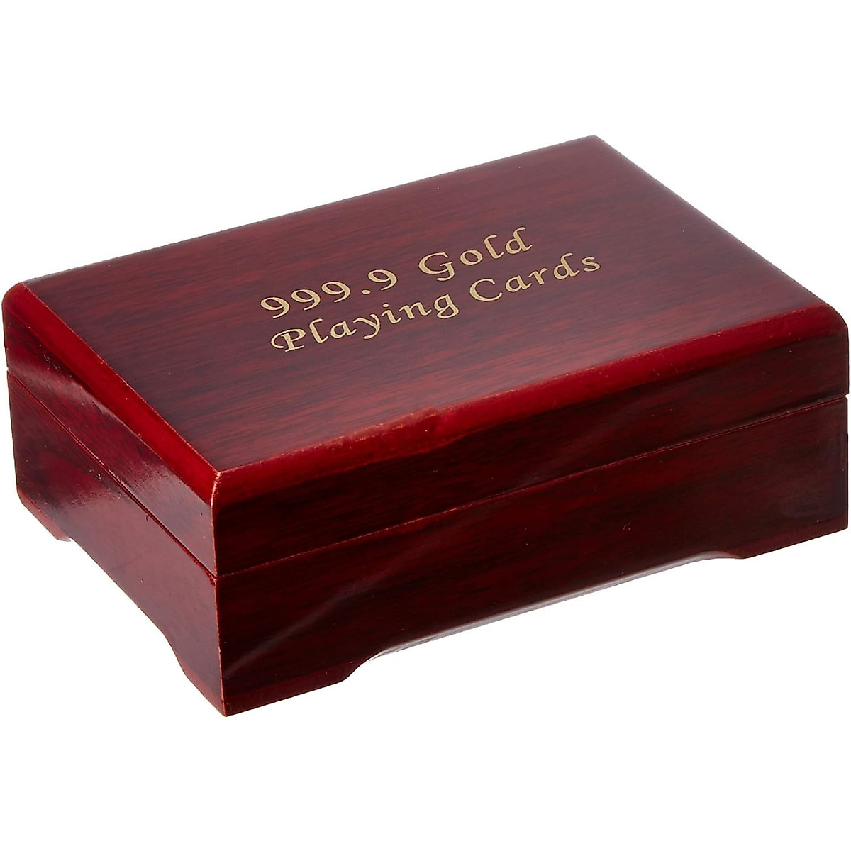 Gold Plated Playing Cards Poker with Wooden Gift Box Case Make Your Magic Tricks More Luxurious & Creative for Family & Friend